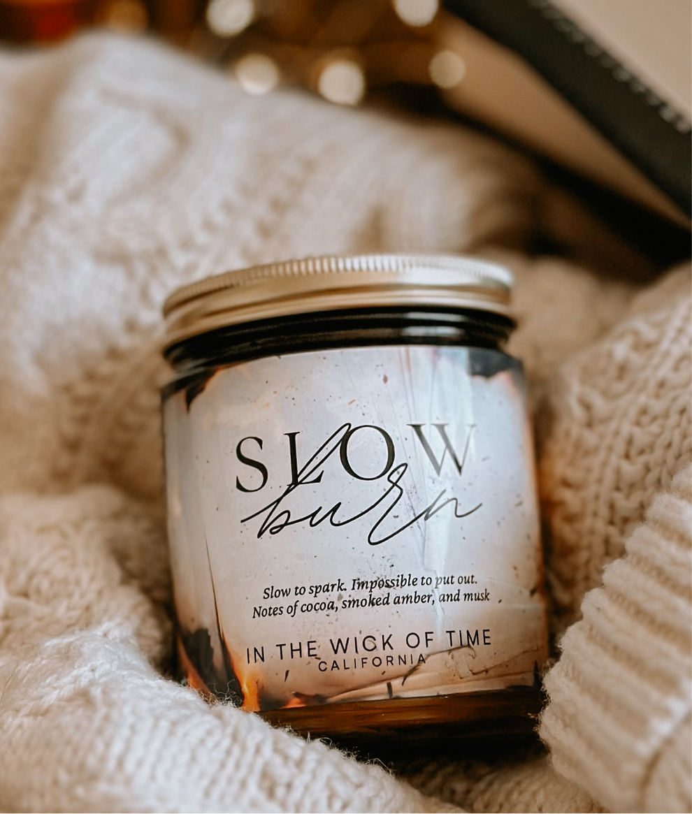 Slow Burn Candle – Bookish Romance Trope | In the Wick of Time
