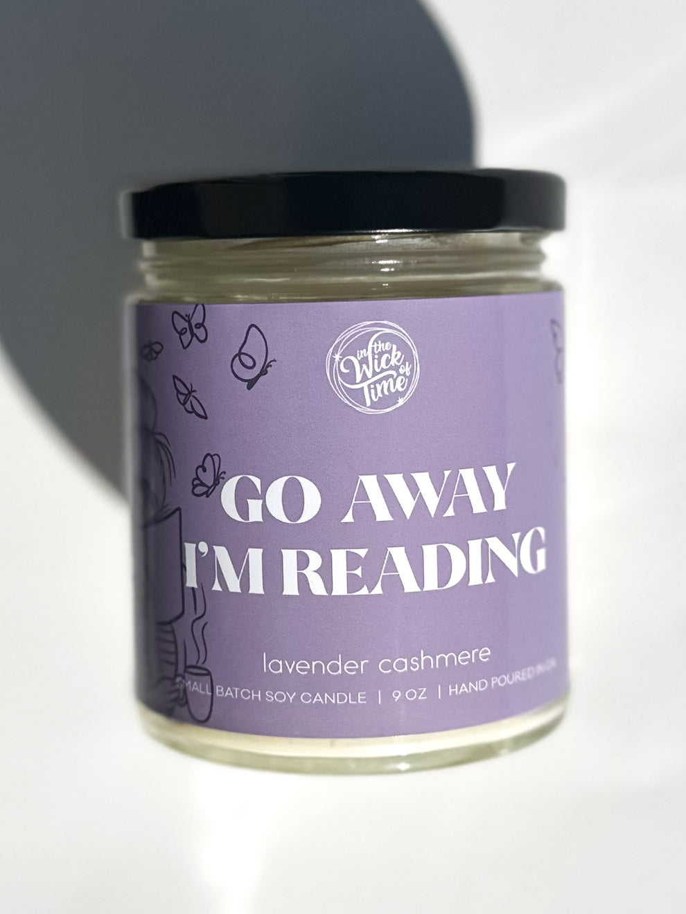 Go Away I'm Reading Candle 9 OZ | In the Wick of Time