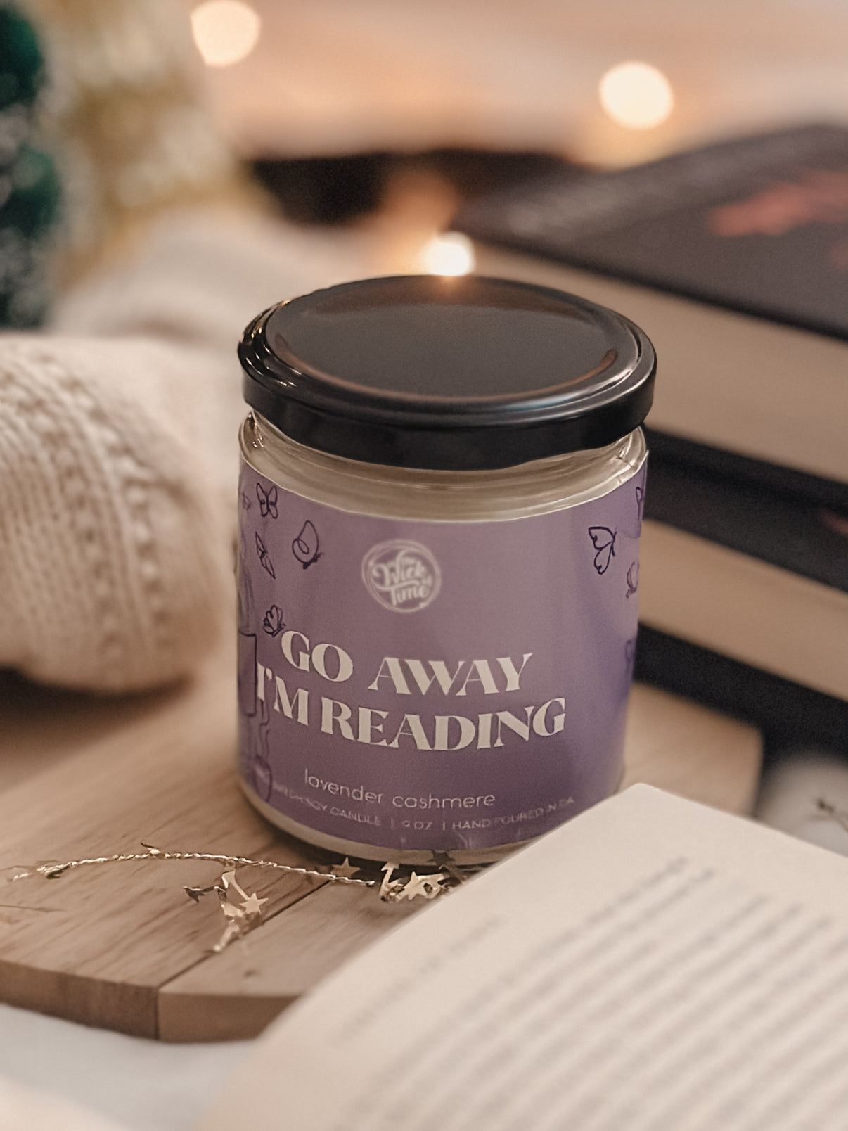 Go Away I'm Reading Candle 9 OZ | In the Wick of Time